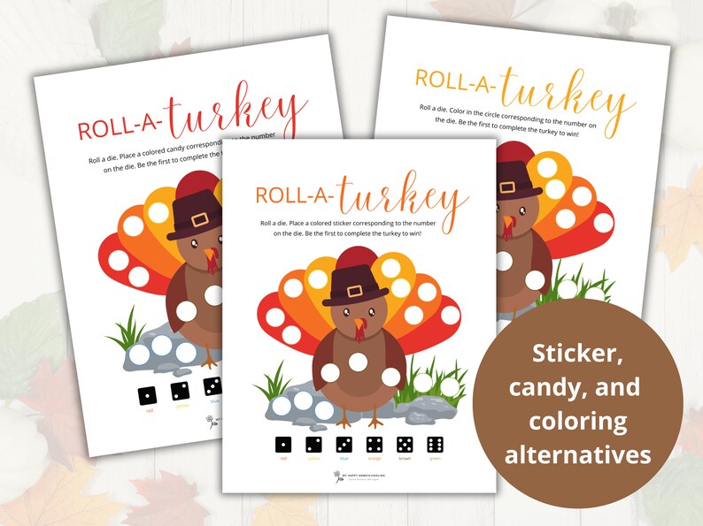 Roll-a-turkey Dice Game, Thanksgiving Game Printable, Thanksgiving ...