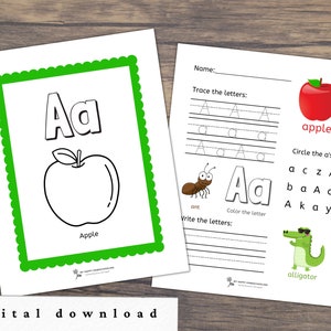 Alphabet Worksheets, Kindergarten Workbook, Preschool Workbook ...