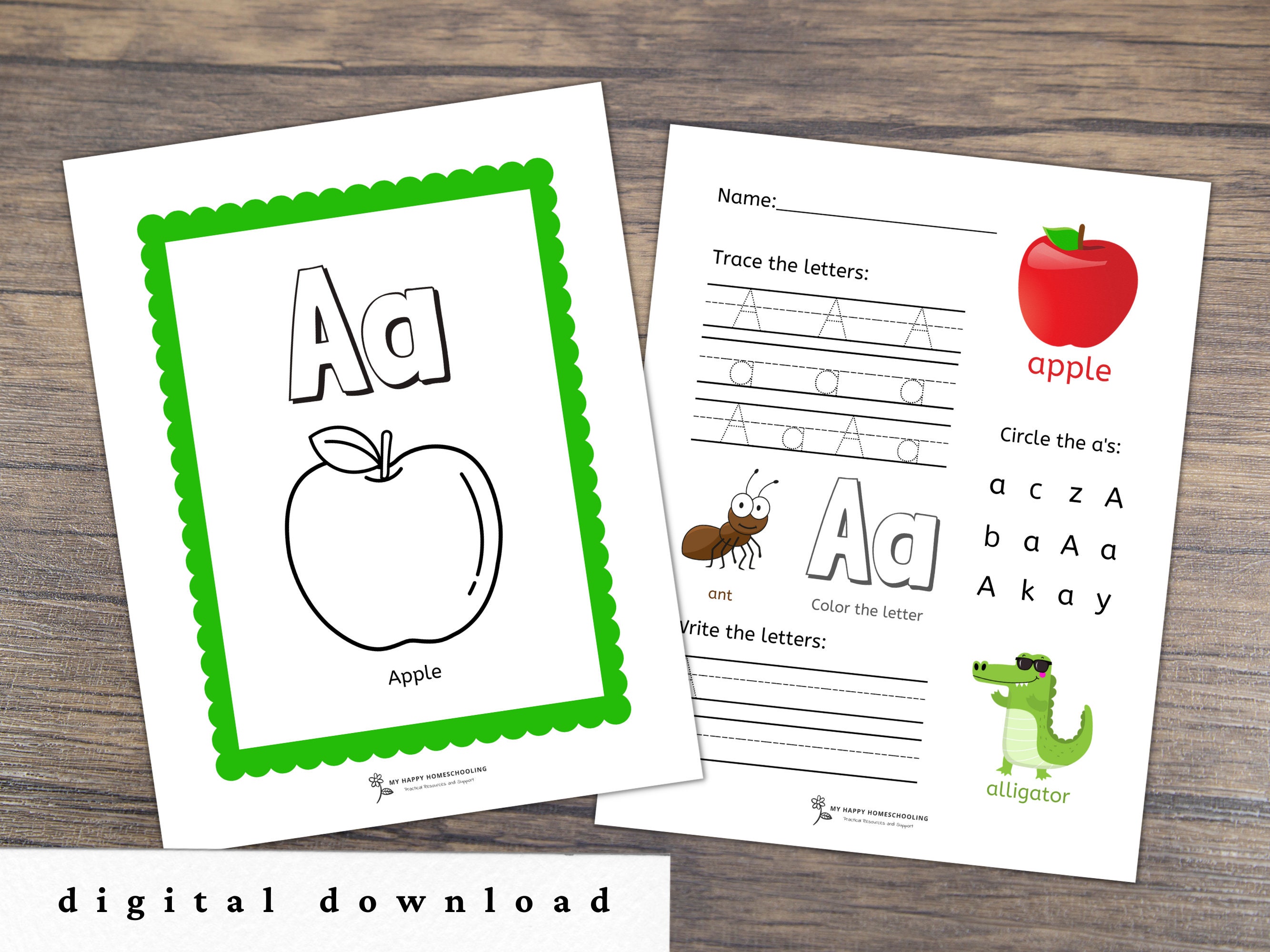 Alphabet Worksheets, Kindergarten Workbook, Preschool Workbook ...