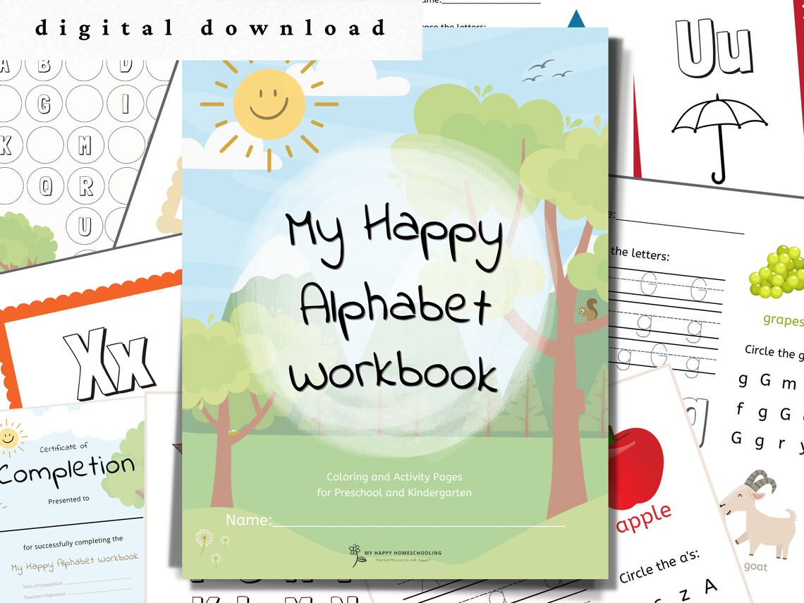 Alphabet Worksheets Kindergarten Workbook Preschool - Etsy