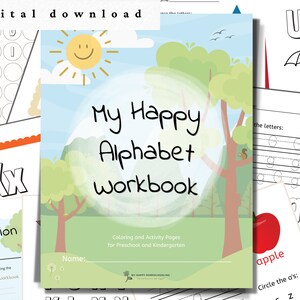 Alphabet Worksheets Kindergarten Workbook Preschool - Etsy