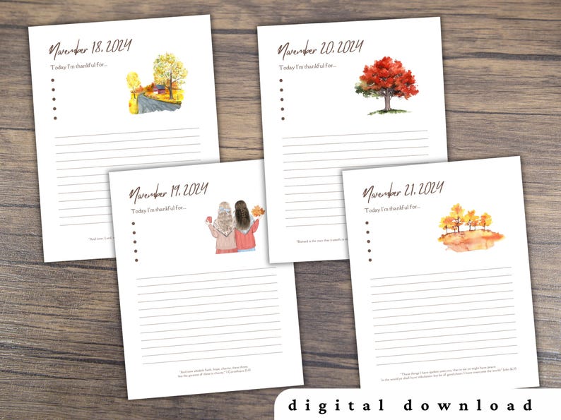 Gratitude Journal Printable, Thankfulness Journal, 30 Day Thankfulness ...