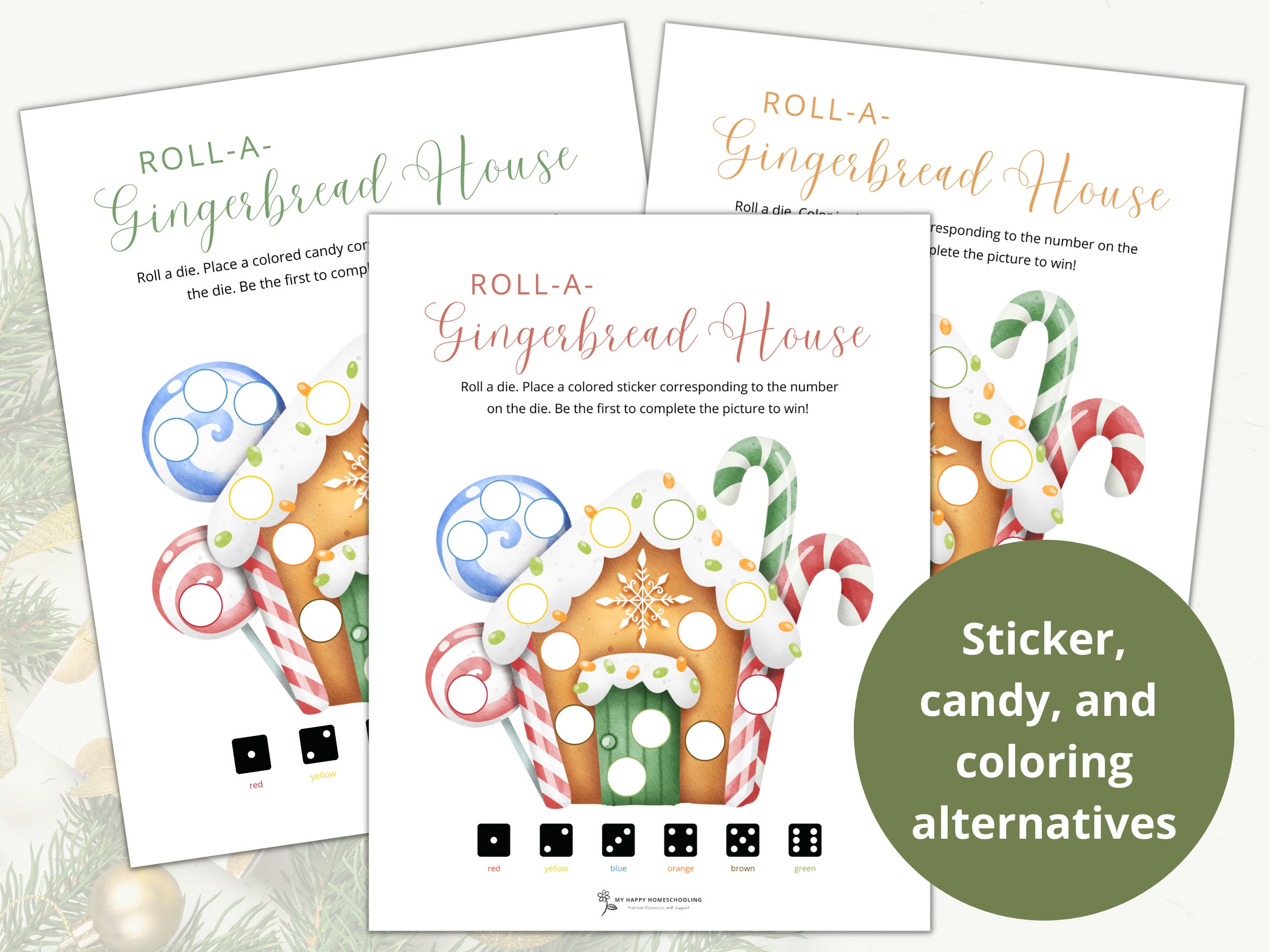 Roll-a-gingerbread House Dice Game, Christmas Game Printable, Christmas ...