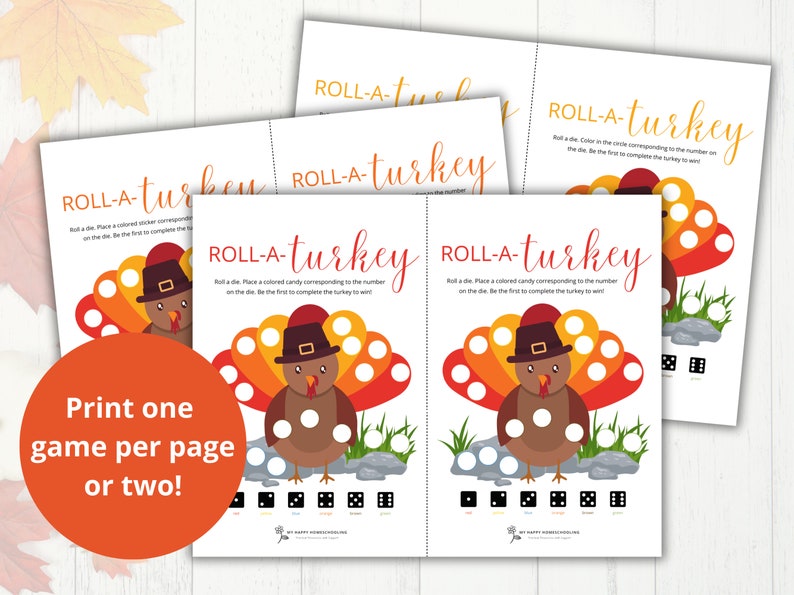 Roll-a-turkey Dice Game Thanksgiving Game Printable - Etsy