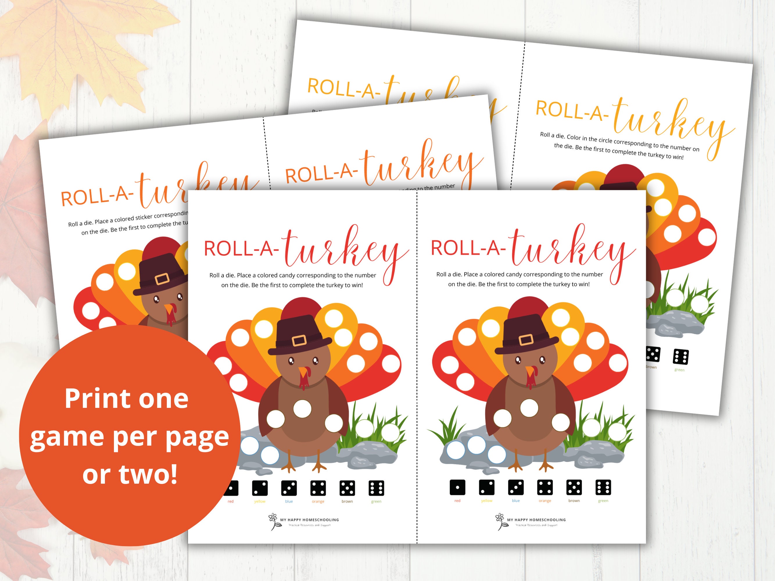 Roll-a-turkey Dice Game, Thanksgiving Game Printable, Thanksgiving ...