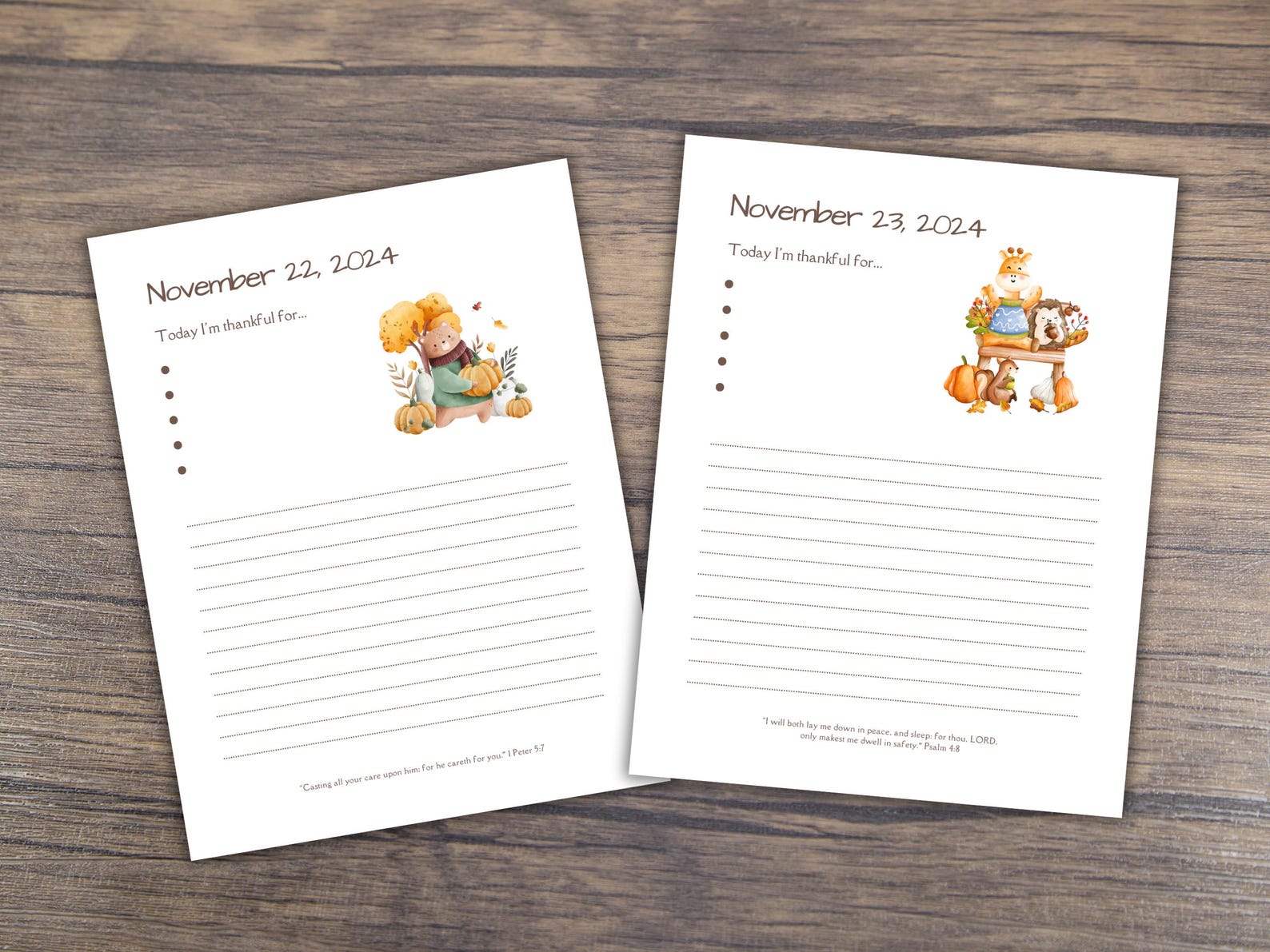 Gratitude Journal Printable for Kids, Thankfulness Journal, 30 Day ...