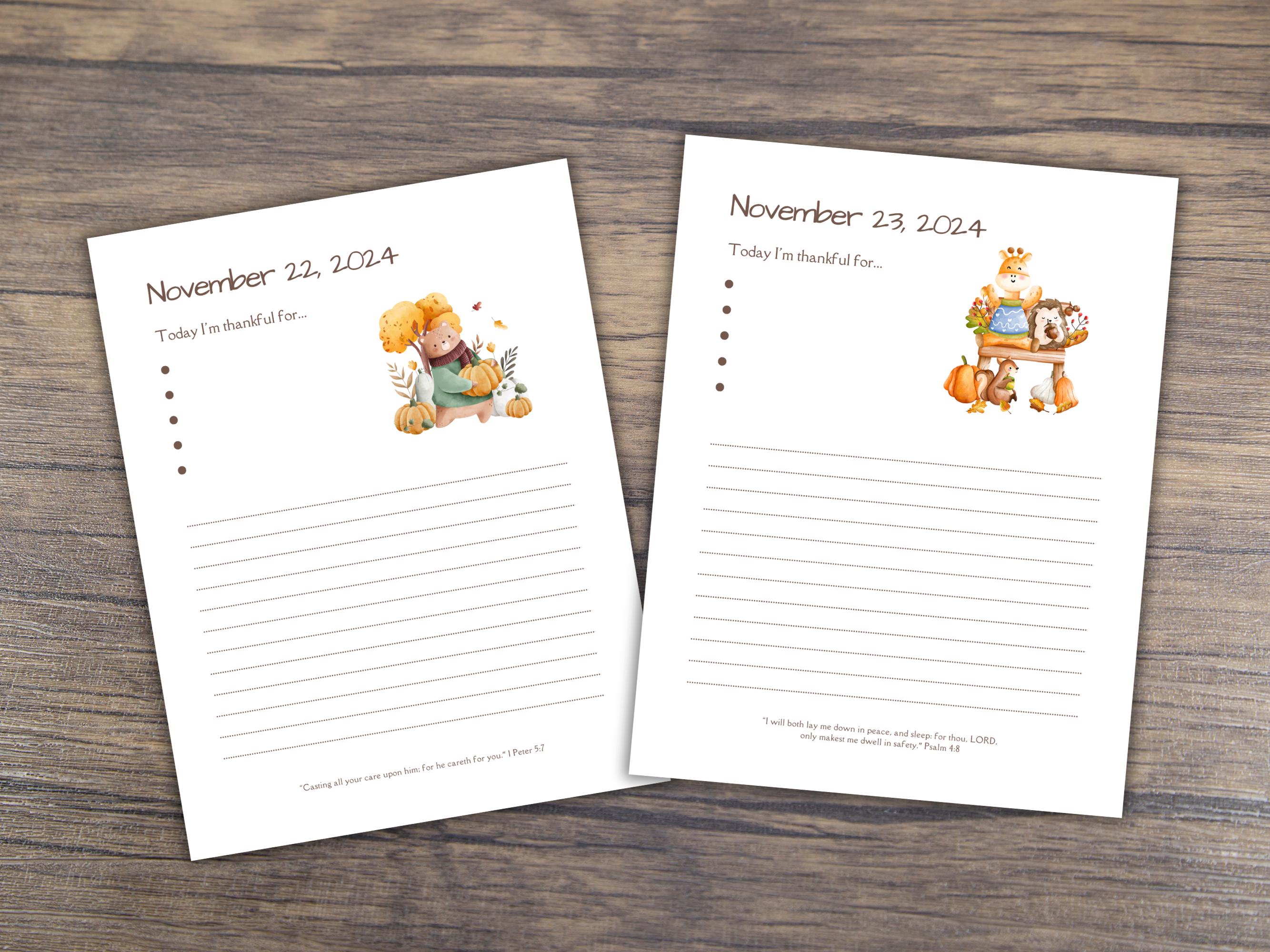 Diario de gratitud imprimible para niños, diario de agradecimiento ...