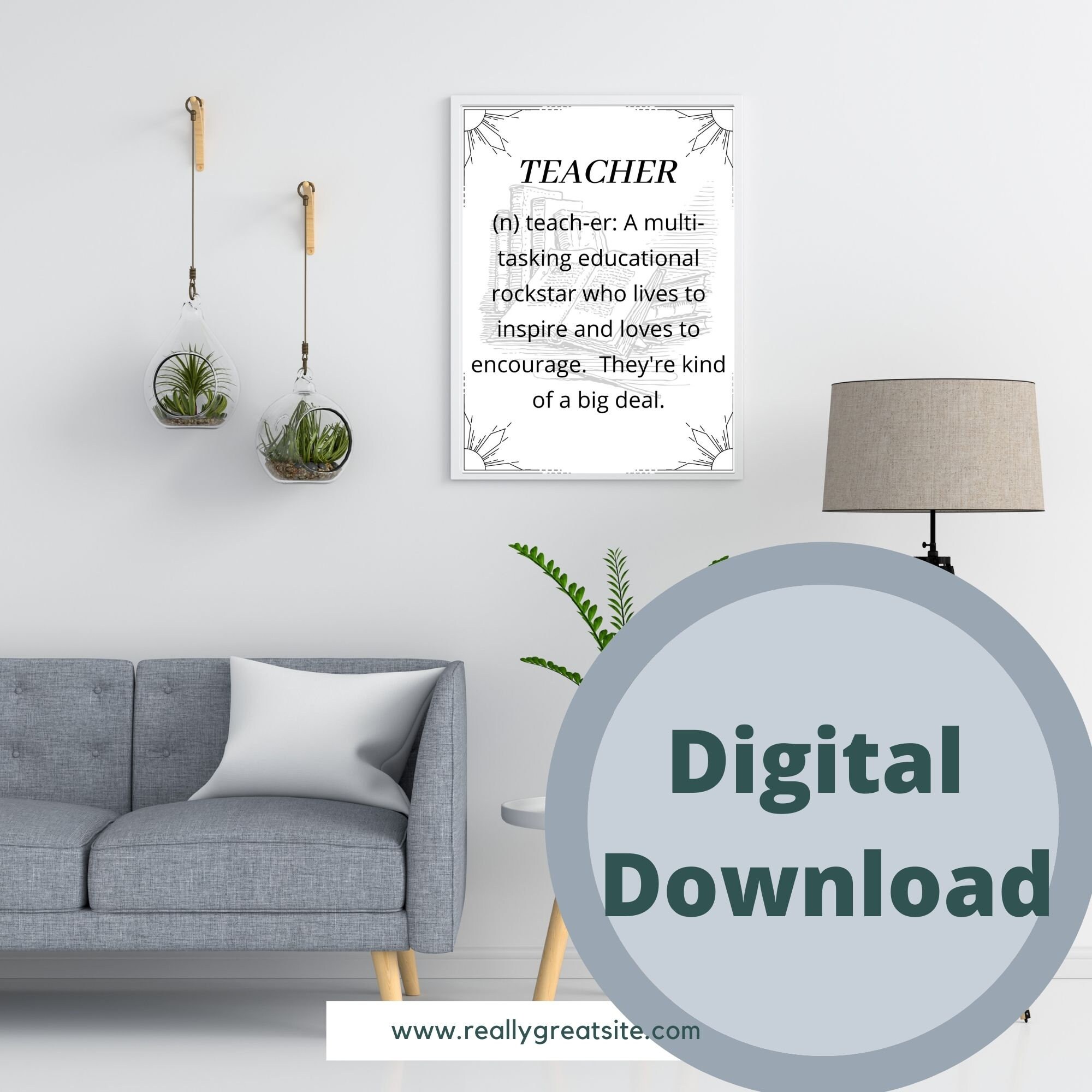 Definition of a Teacher Printable Teacher Appreciation Gift Teacher ...