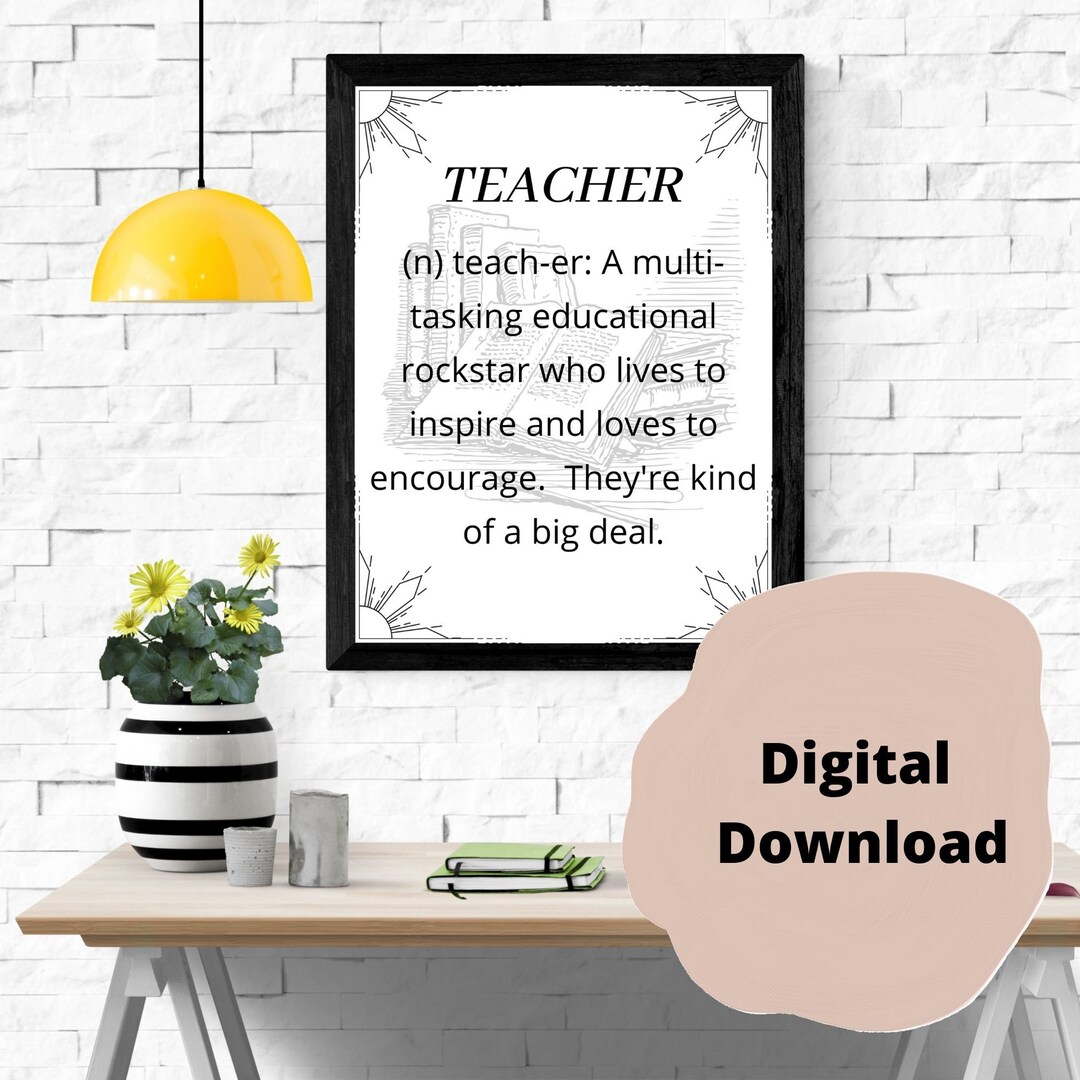 Definition of a Teacher Printable Teacher Appreciation Gift Teacher ...