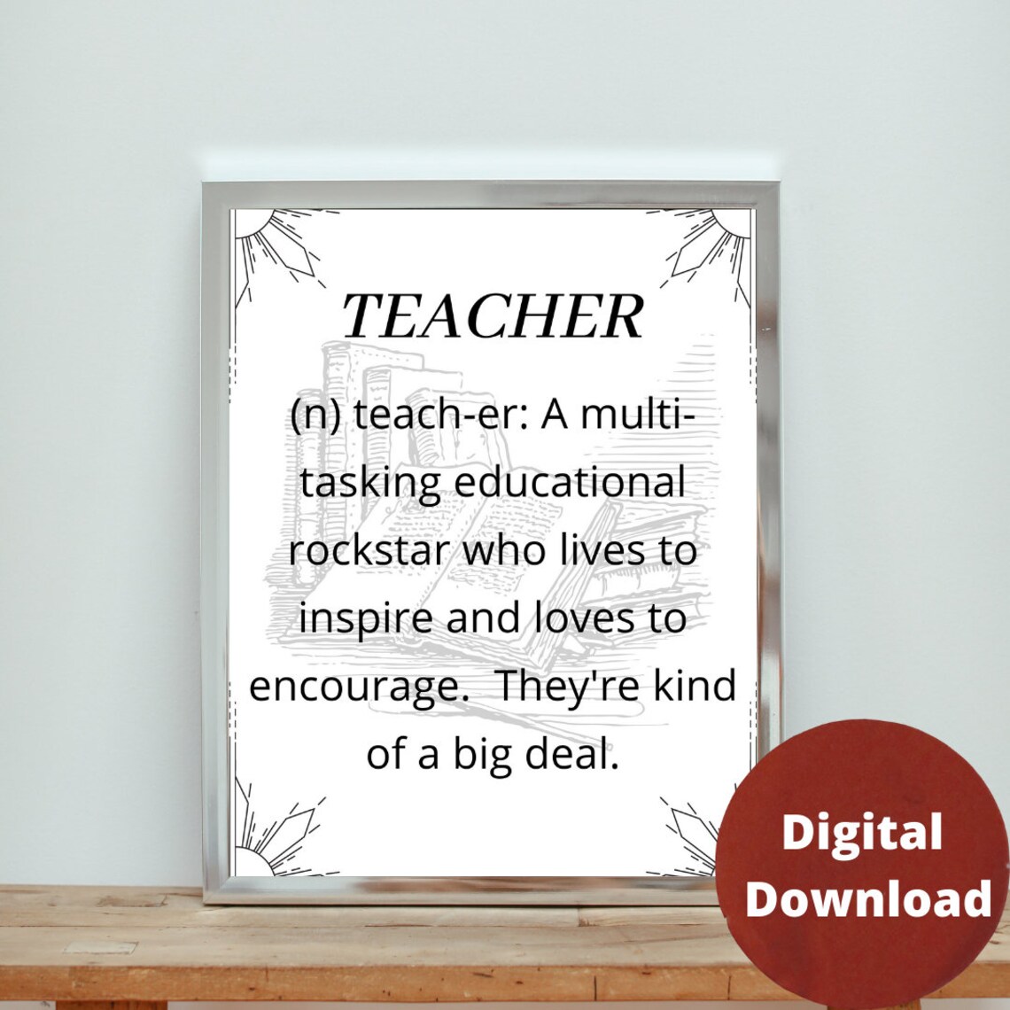 Definition of a Teacher Printable Teacher Appreciation Gift Teacher ...