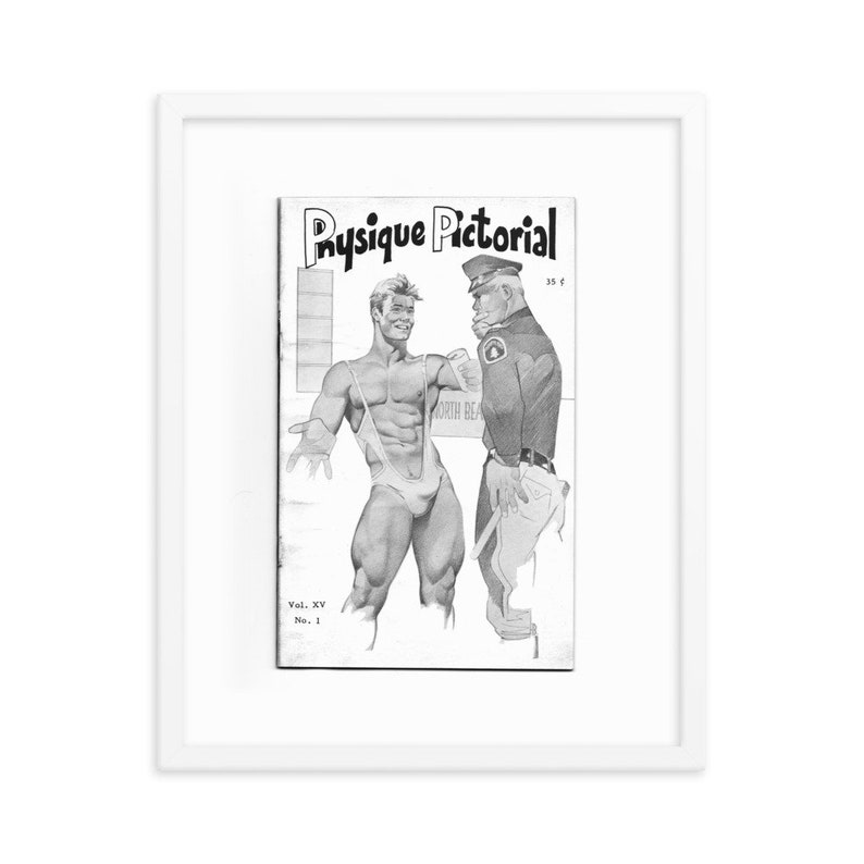 Amg's Physique Pictorial Vintage Framed Cover Print With Illustration by Gay Artist Harry Bush ...