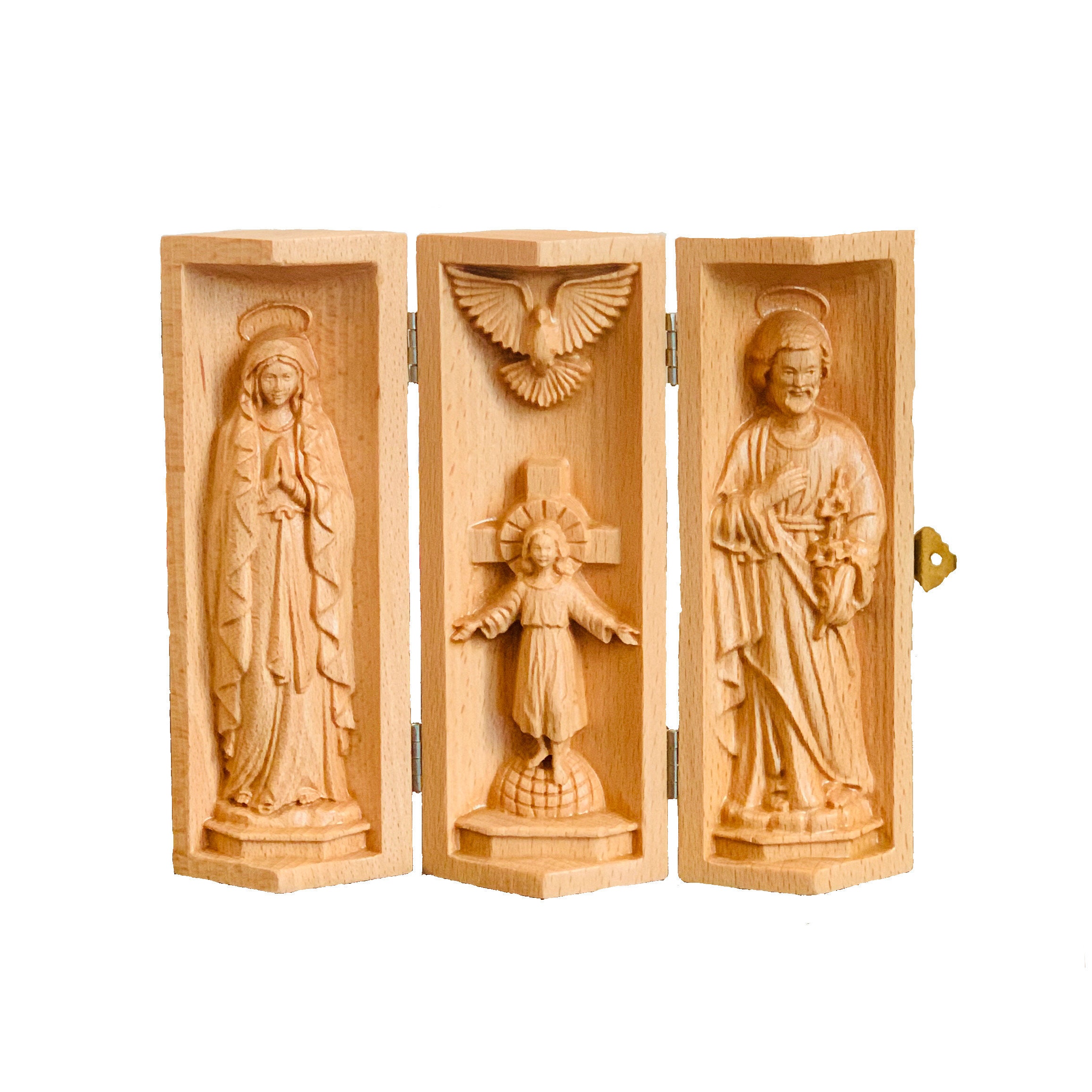 Holy Family Small Altar Statue Collapsible for Desks, Saint Joseph ...