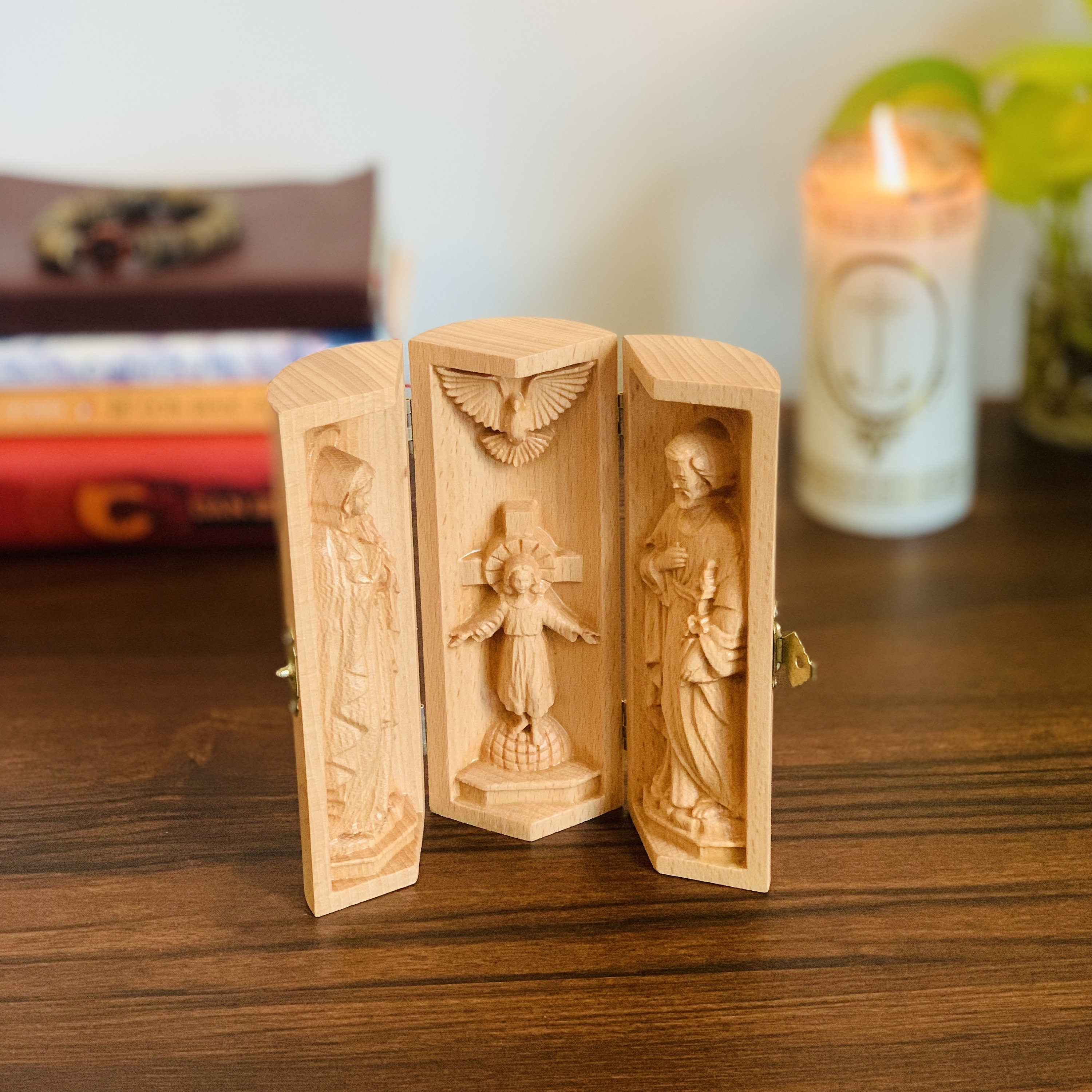 Holy Family Small Altar Statue Collapsible for Desks, Saint Joseph ...