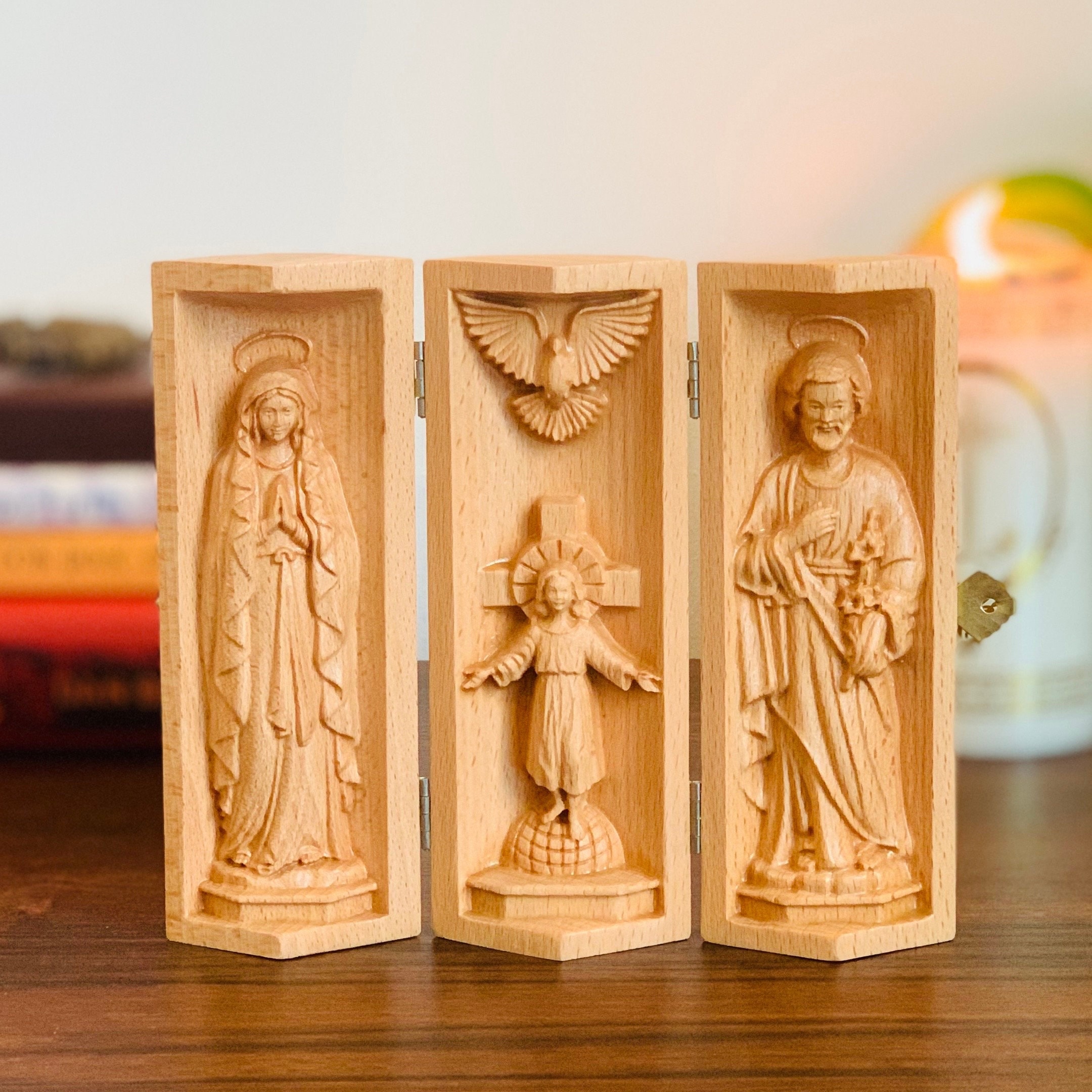 Holy Family Small Altar Statue Collapsible for Desks, Saint Joseph ...