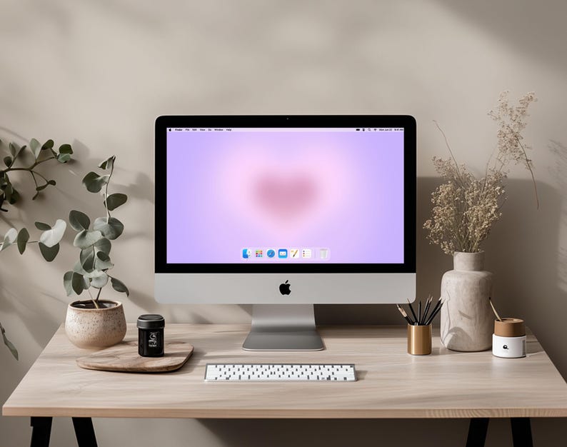 MacBook Aura Wallpapers, Bundle of 5 Hearts Wallpapers, Gradient Cute ...