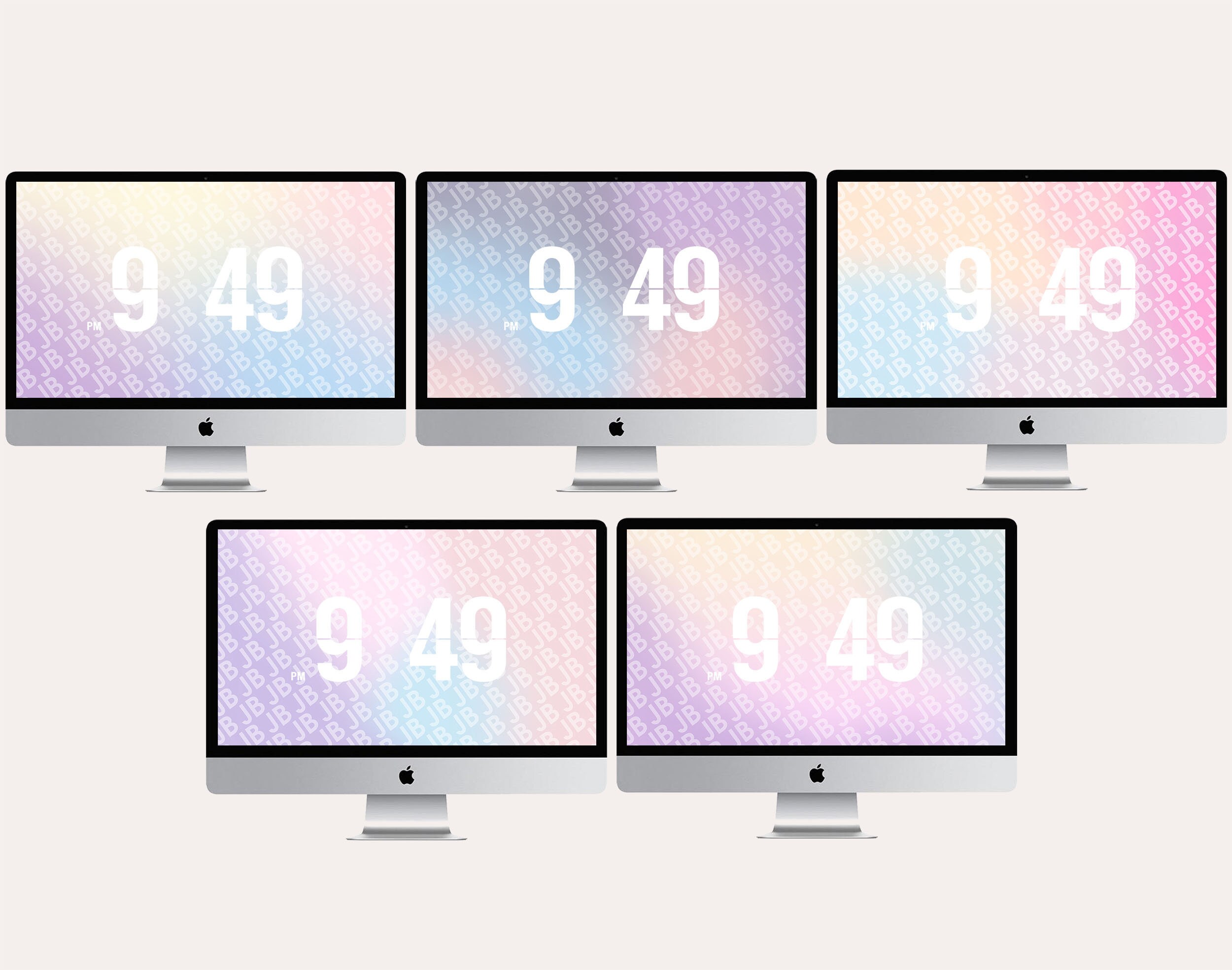MacBook Custom Wallpapers, Bundle of 5 Gradient Wallpapers, Gradient ...