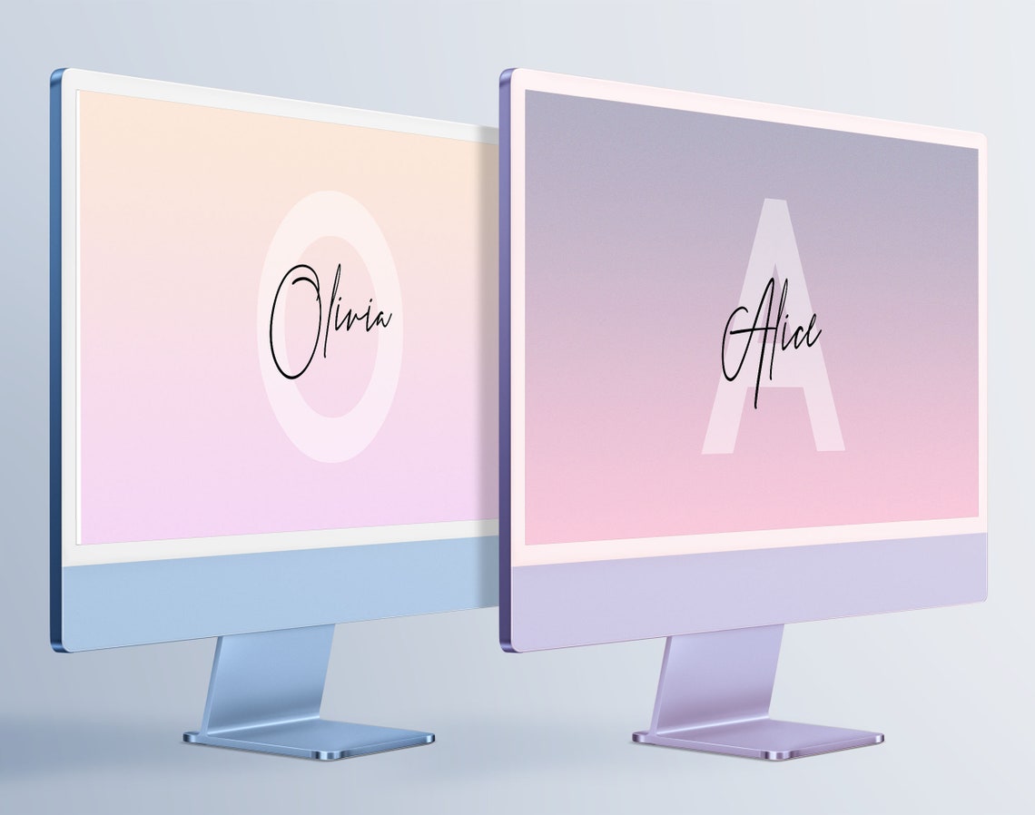 MacBook Custom Wallpapers, Bundle of 5 Gradient Wallpapers, Gradient ...