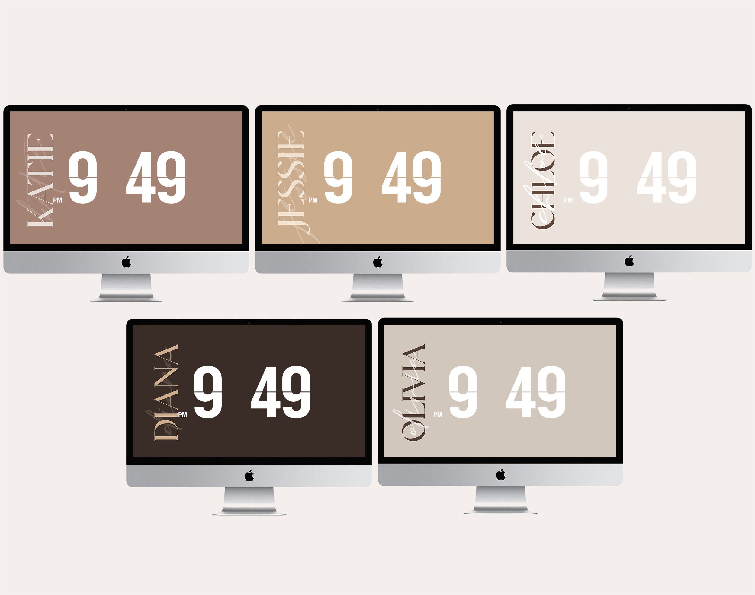 MacBook Custom Wallpapers, Bundle of 5 Neutral Wallpapers, Beige Theme ...