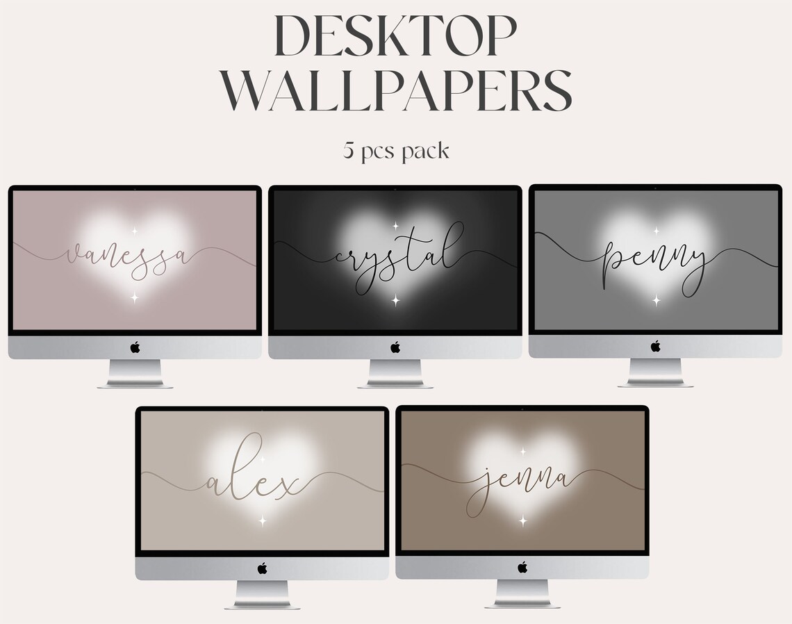 MacBook Custom Wallpapers, Bundle of 5 Neutral Wallpapers, Beige Theme ...