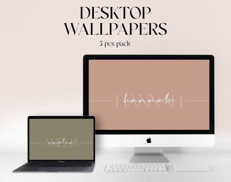 MacBook Custom Wallpapers, Bundle of 5 Beige Wallpapers, Pale Theme ...