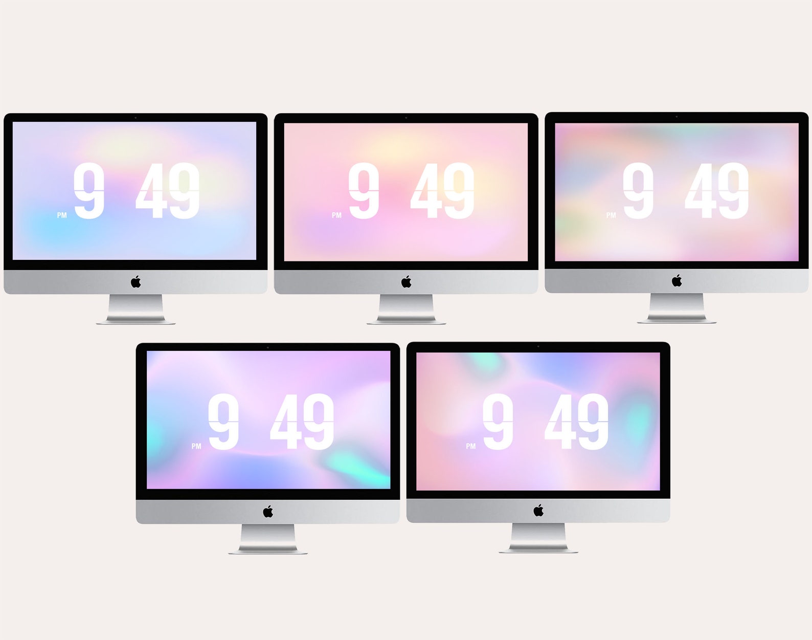 MacBook Holographic Wallpapers, Bundle of 5 Gradient Wallpapers ...