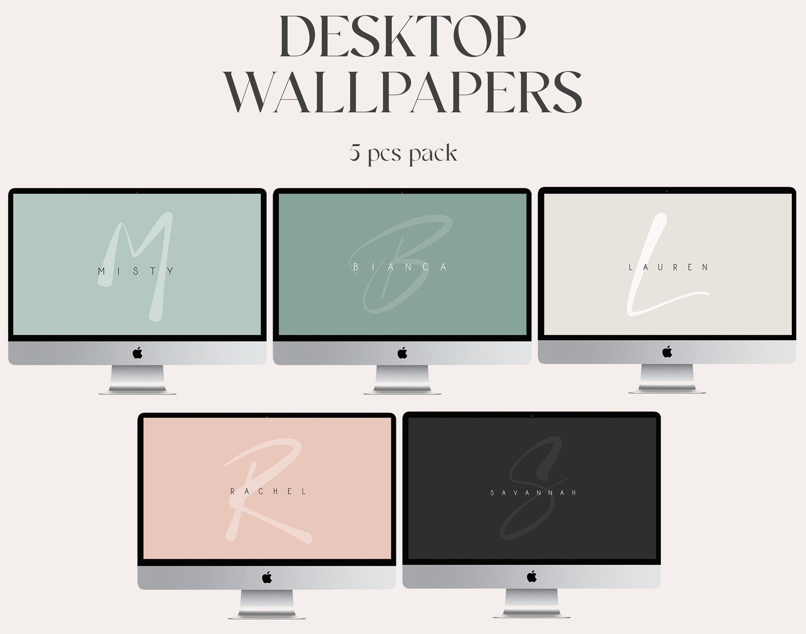 MacBook Custom Wallpapers, Bundle of 5 Gradient Wallpapers, Gradient ...