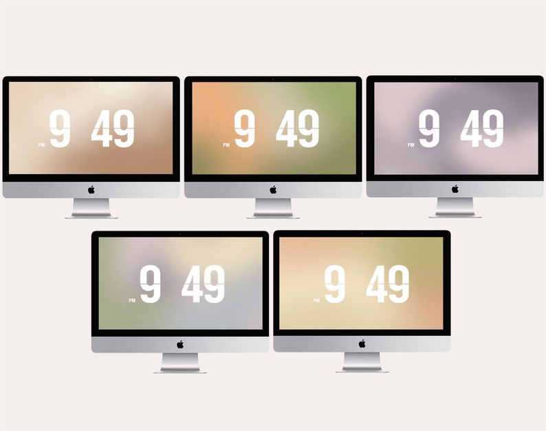 MacBook Aura Wallpapers, Bundle of 5 Gradient Wallpapers, Gradient ...