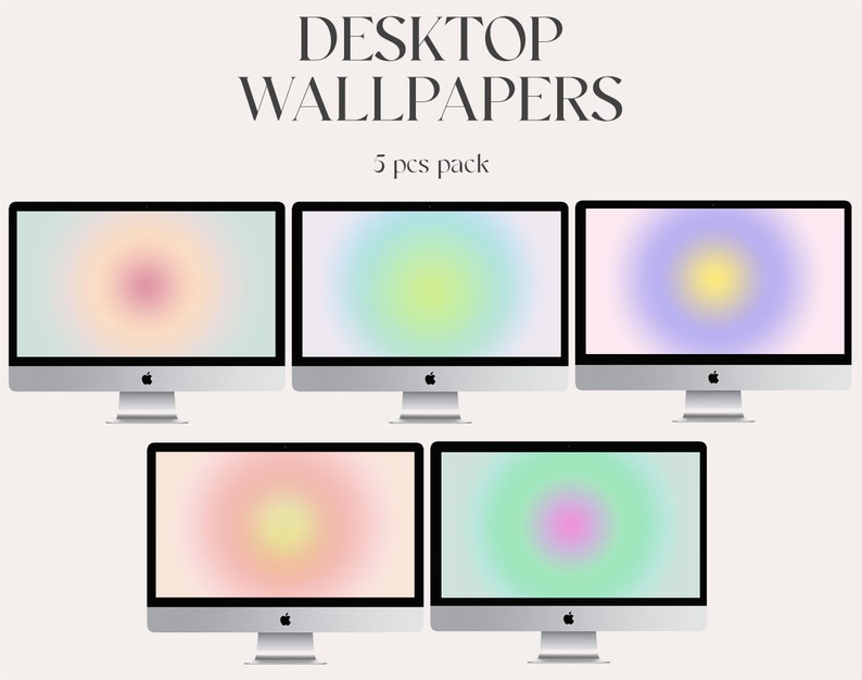 MacBook Gradient Wallpapers, Bundle of 5 Gradient Wallpapers, Gradient ...