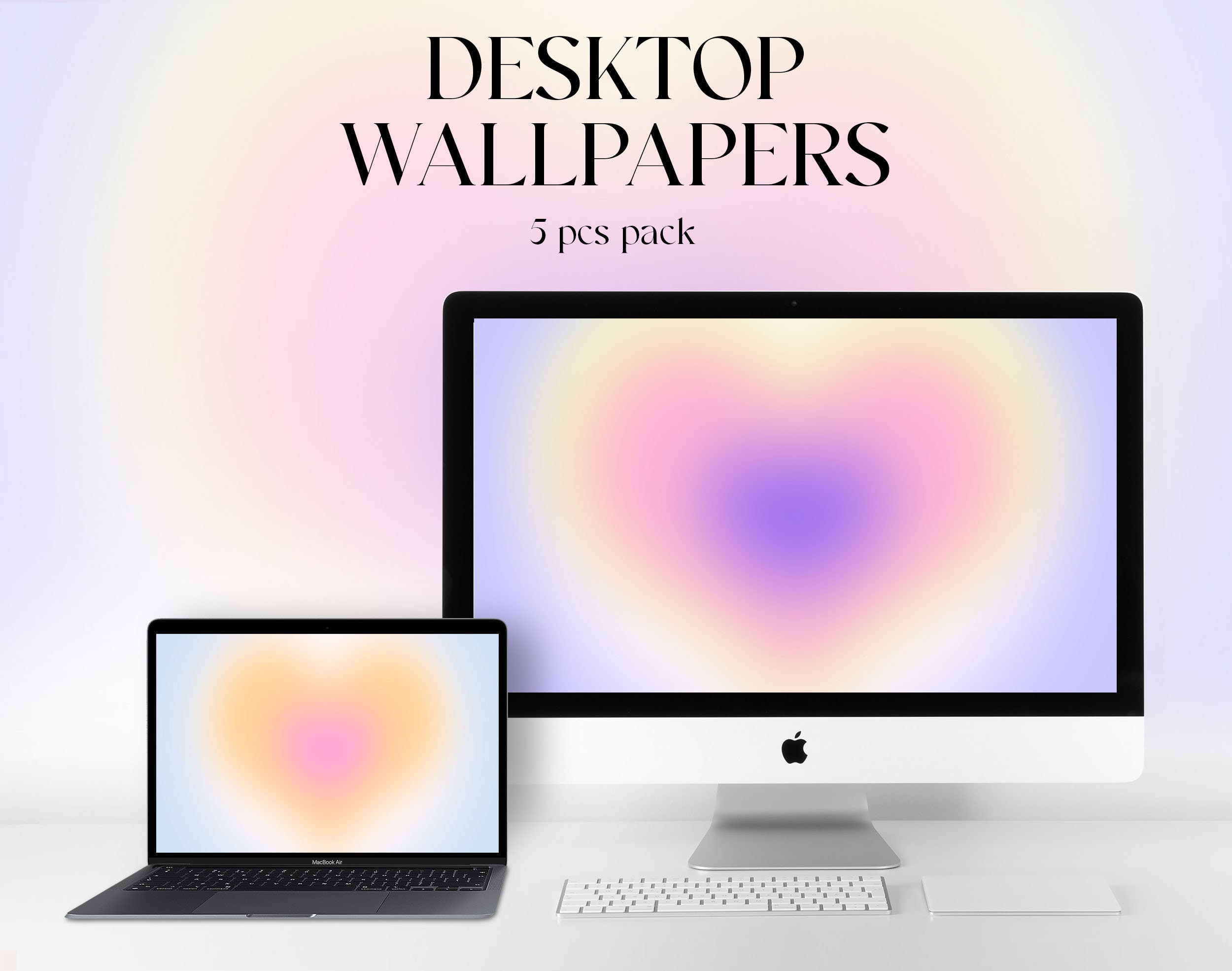 MacBook Aura Wallpapers, Bundle of 5 Gradient Wallpapers, Gradient ...