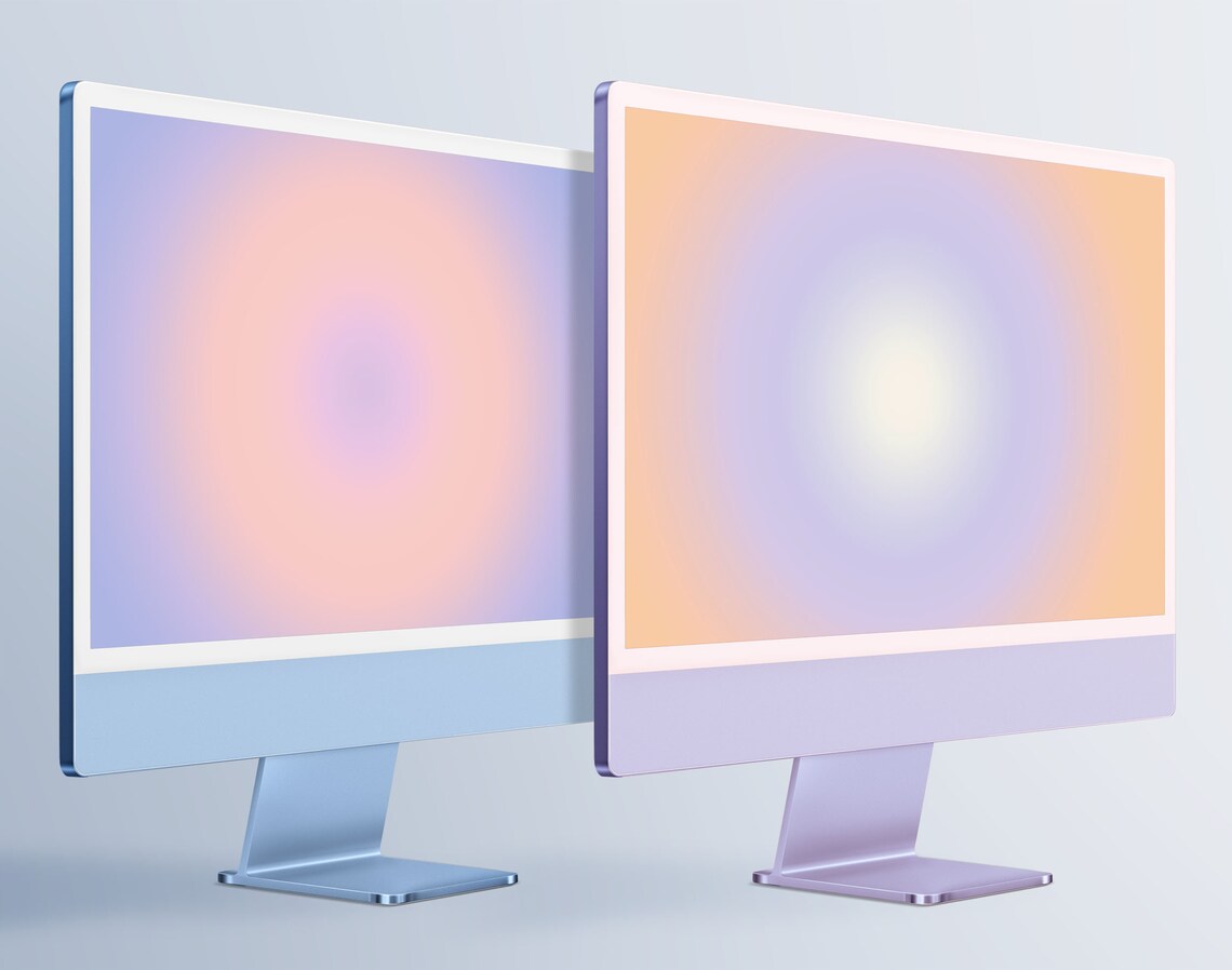 MacBook Aura Wallpapers, Set of 5 Gradient Wallpaper, Gradient Theme ...
