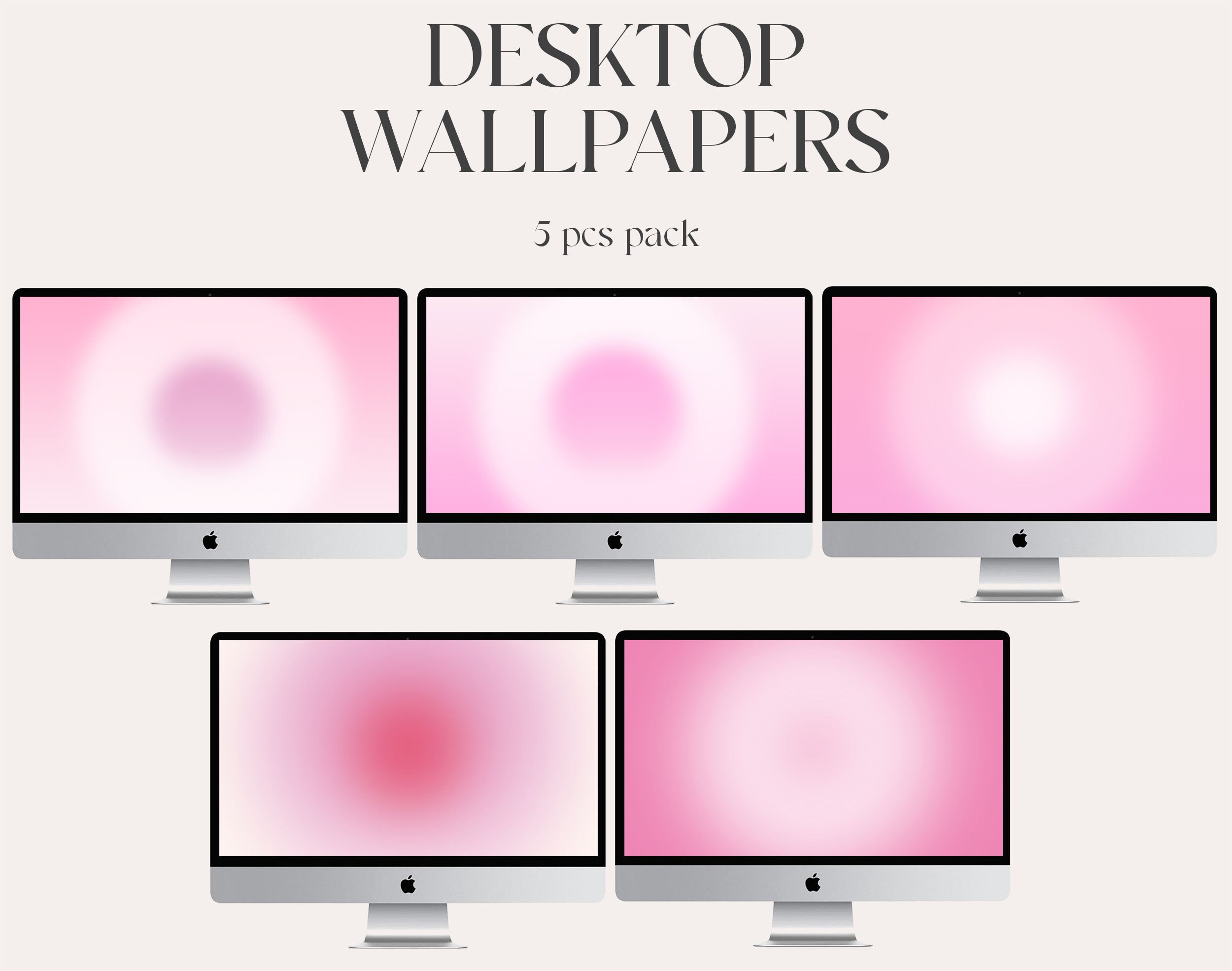 MacBook Gradient Pink Wallpapers, Bundle of 5 Gradient Wallpapers ...