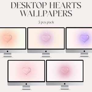 MacBook Crystal Hearts Wallpapers, Bundle of 5 Gradient Wallpapers ...