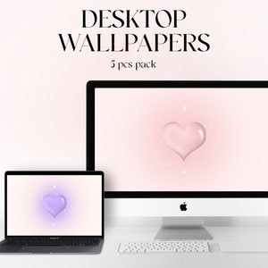 MacBook Crystal Hearts Wallpapers, Bundle of 5 Gradient Wallpapers ...