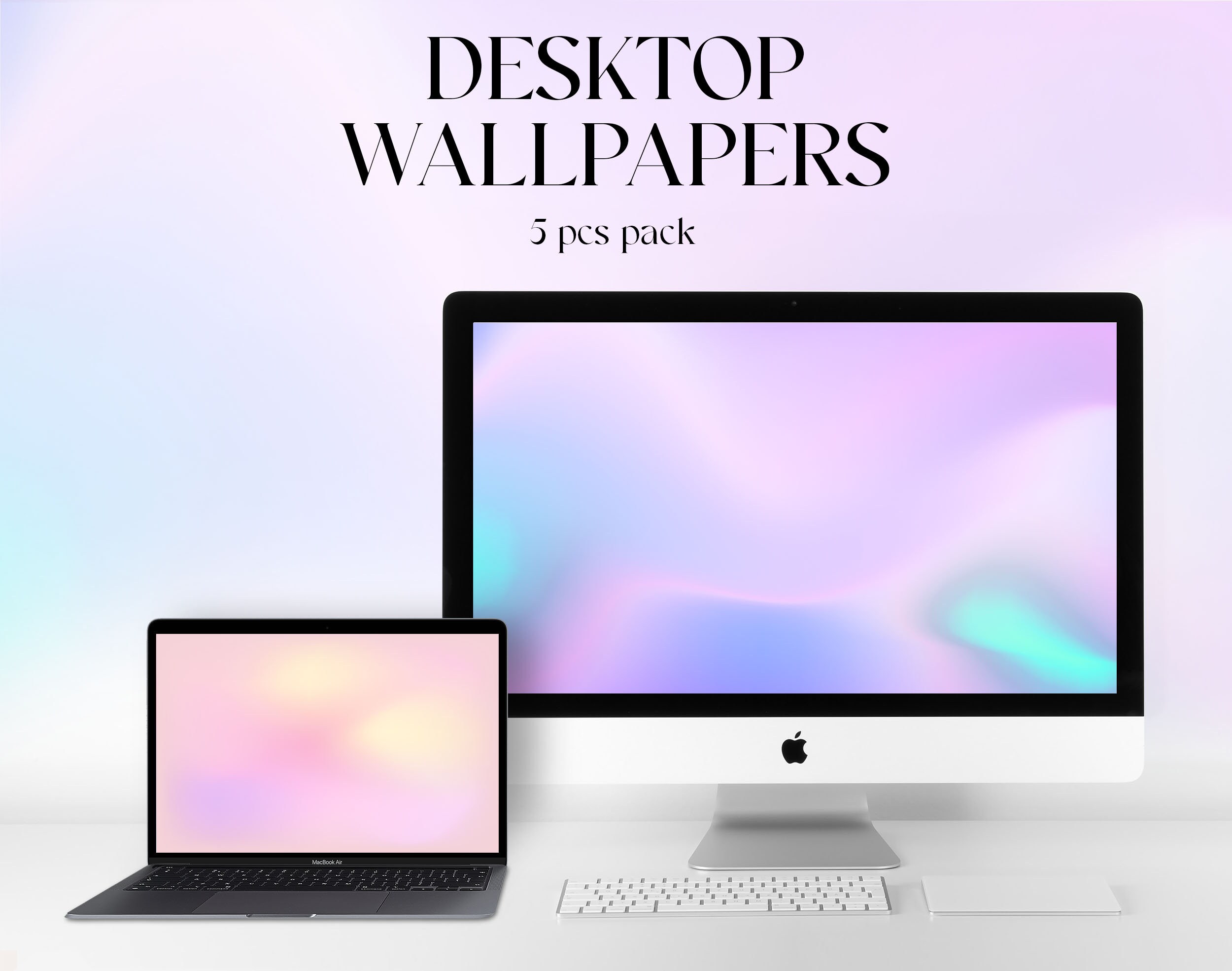 MacBook Holographic Wallpapers, Bundle of 5 Gradient Wallpapers ...