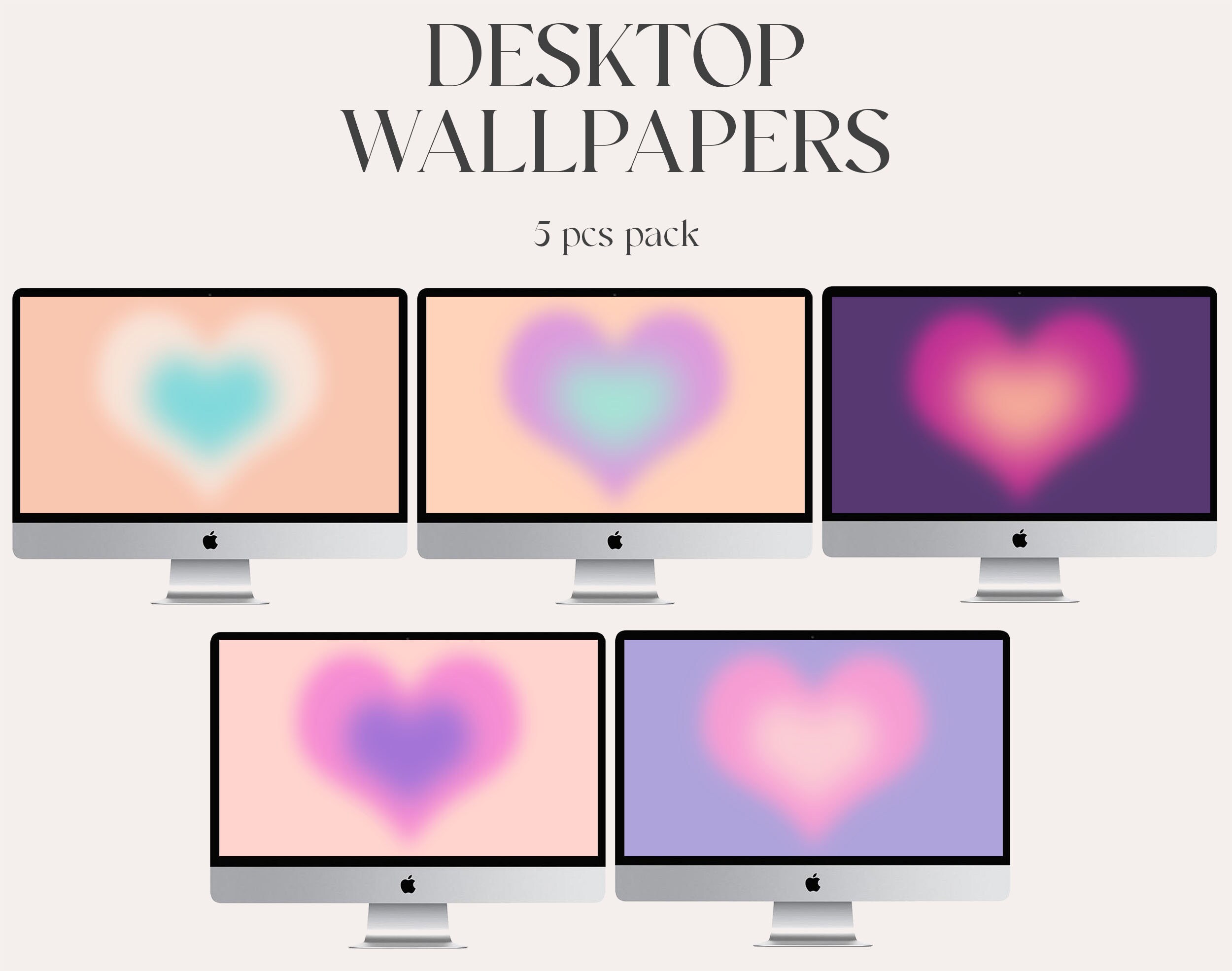 MacBook Aura Wallpapers, Bundle of 5 Gradient Wallpapers, Gradient ...