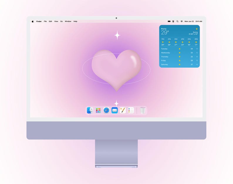 MacBook Crystal Hearts Wallpapers, Bundle of 5 Gradient Wallpapers ...