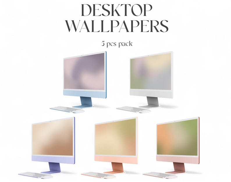 MacBook Aura Wallpapers, Bundle of 5 Gradient Wallpapers, Gradient ...