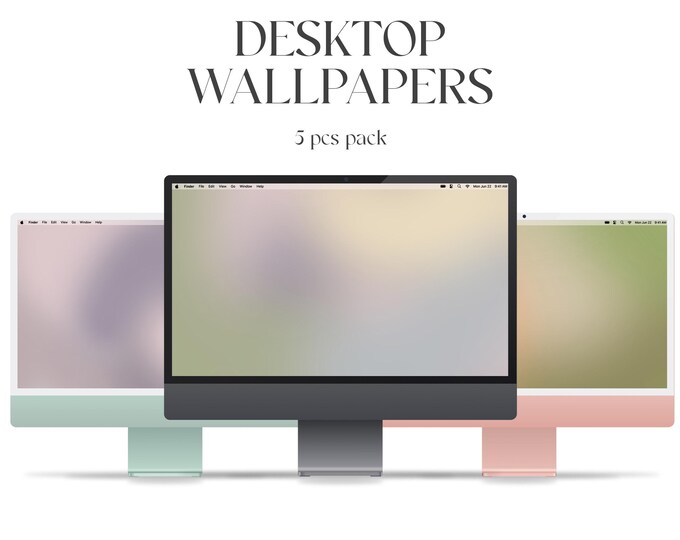 MacBook Aura Wallpapers, Bundle of 5 Gradient Wallpapers, Gradient ...