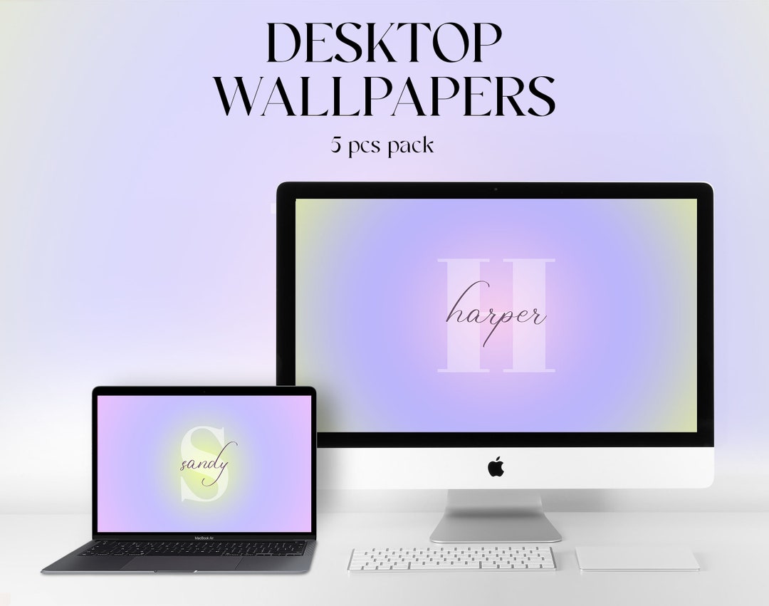 MacBook Custom Wallpapers, Bundle of 5 Gradient Wallpapers, Gradient ...