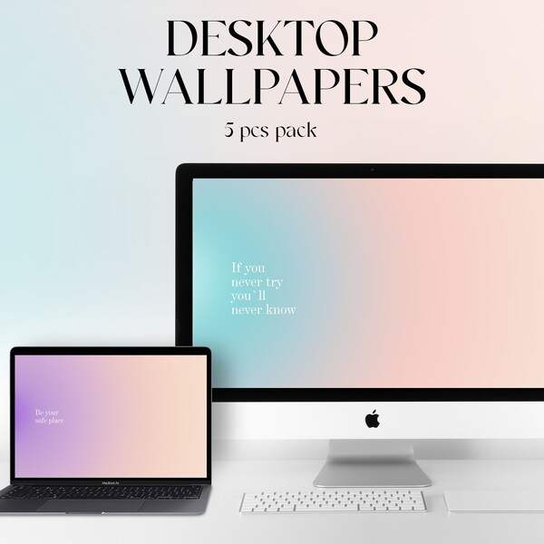 MacBook Aura Wallpapers, Bundle of 5 Gradient Wallpapers, Gradient ...