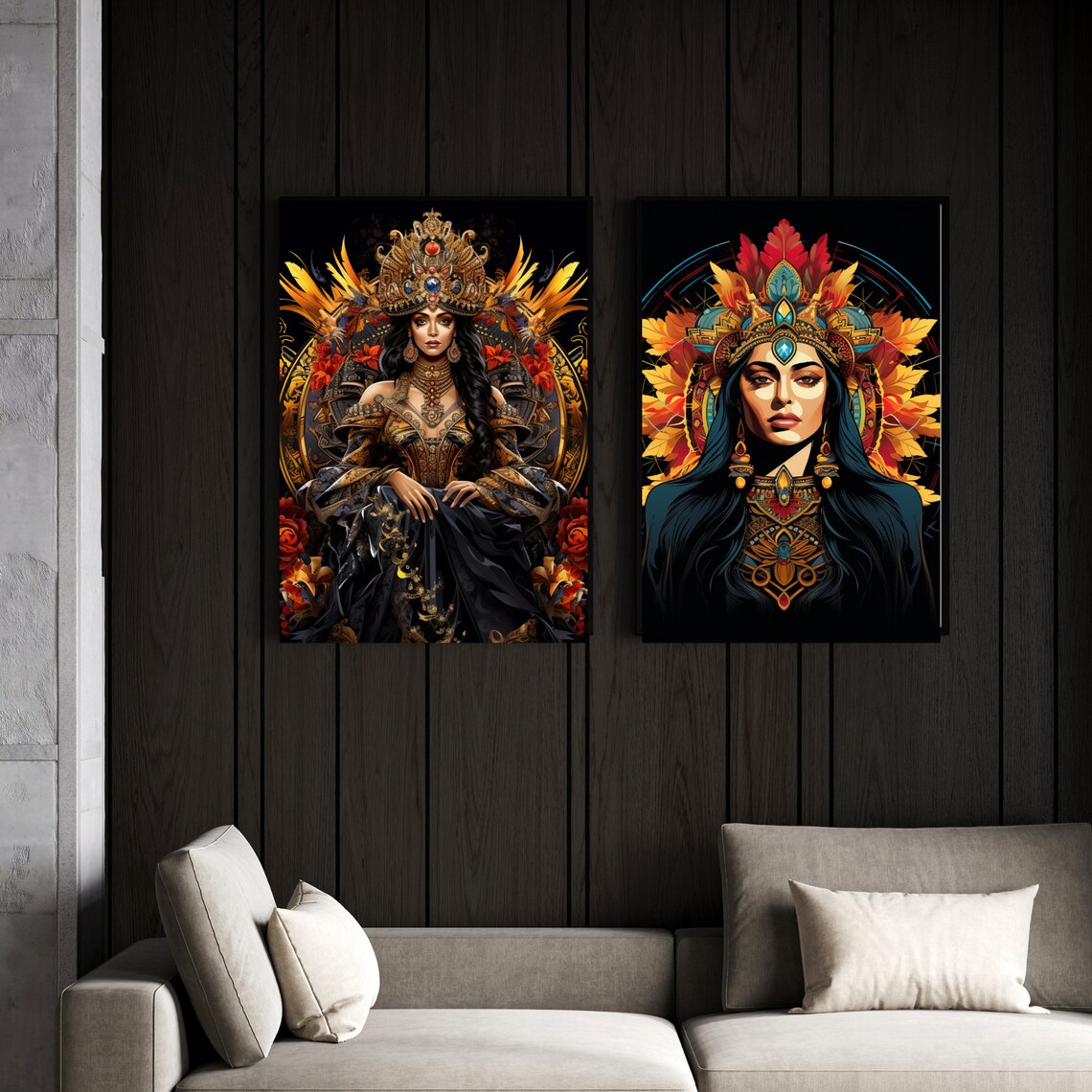 Vibrant Regal Mexican Queen Wall Art, Beautiful African Queen Wall ...