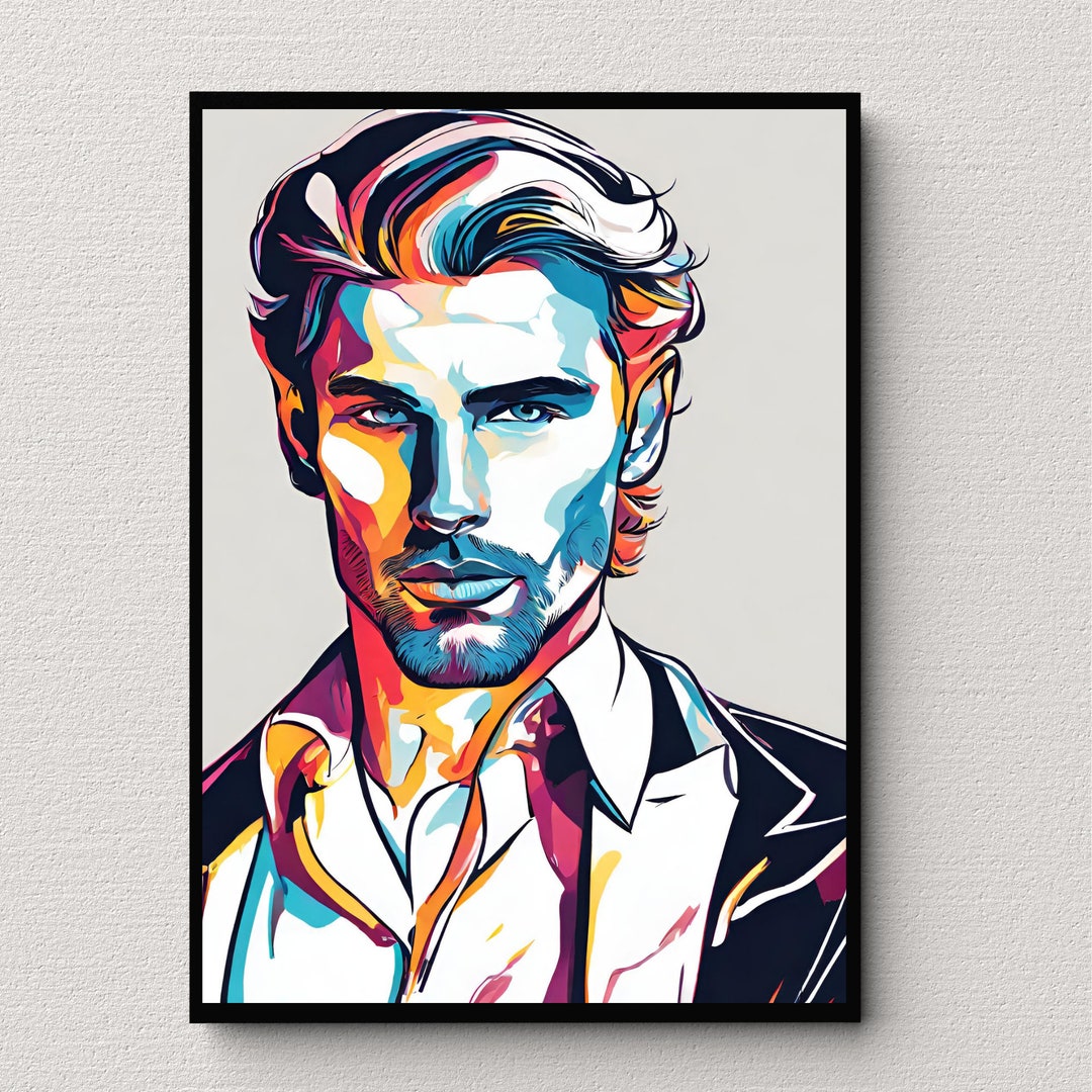 Chic and Fashionable Men Artwork, Art Deco Stylish Men Wall Art ...