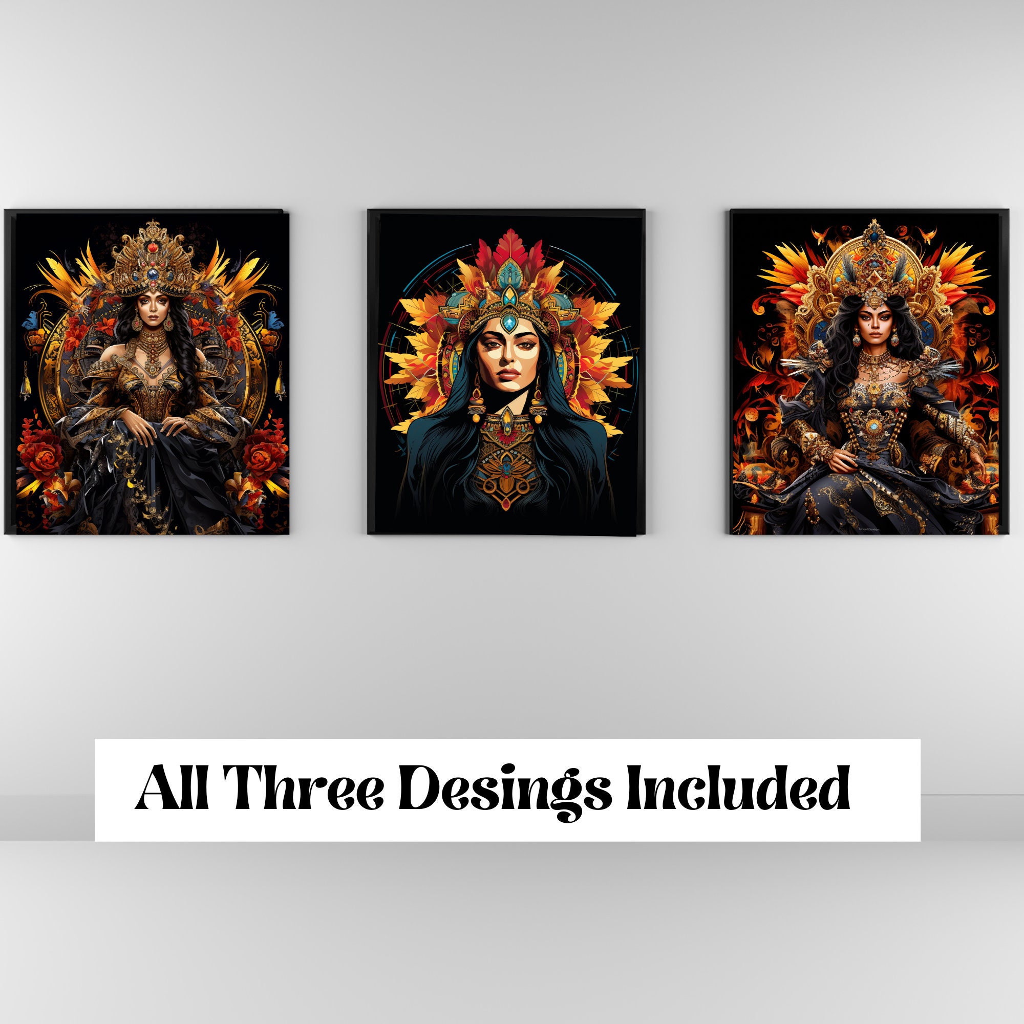 Vibrant Regal Mexican Queen Wall Art, Beautiful African Queen Wall ...