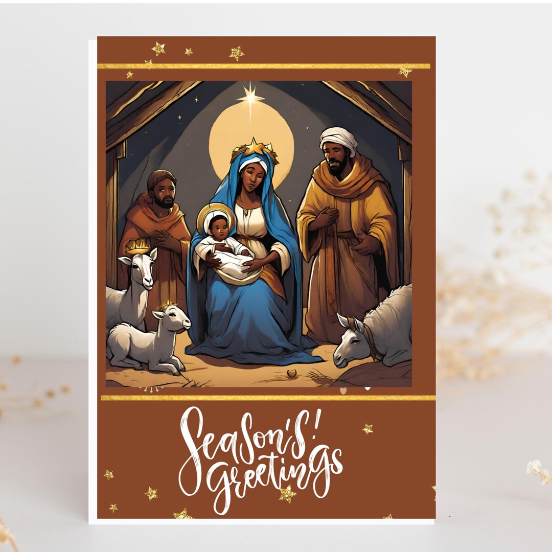 Printable Christmas Nativity Greeting Card, Gorgeous Christian ...