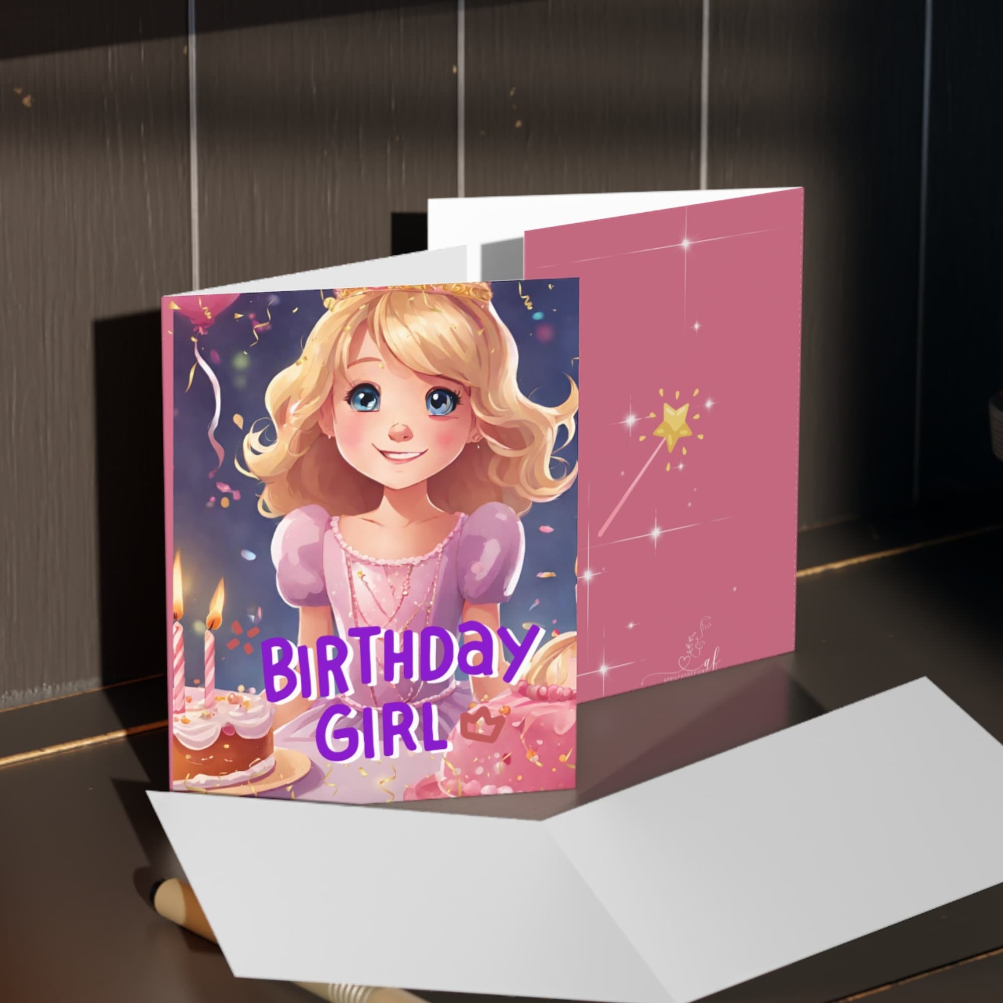 Princess Birthday Cards for Girls: Printable B-day (PDF) - Etsy