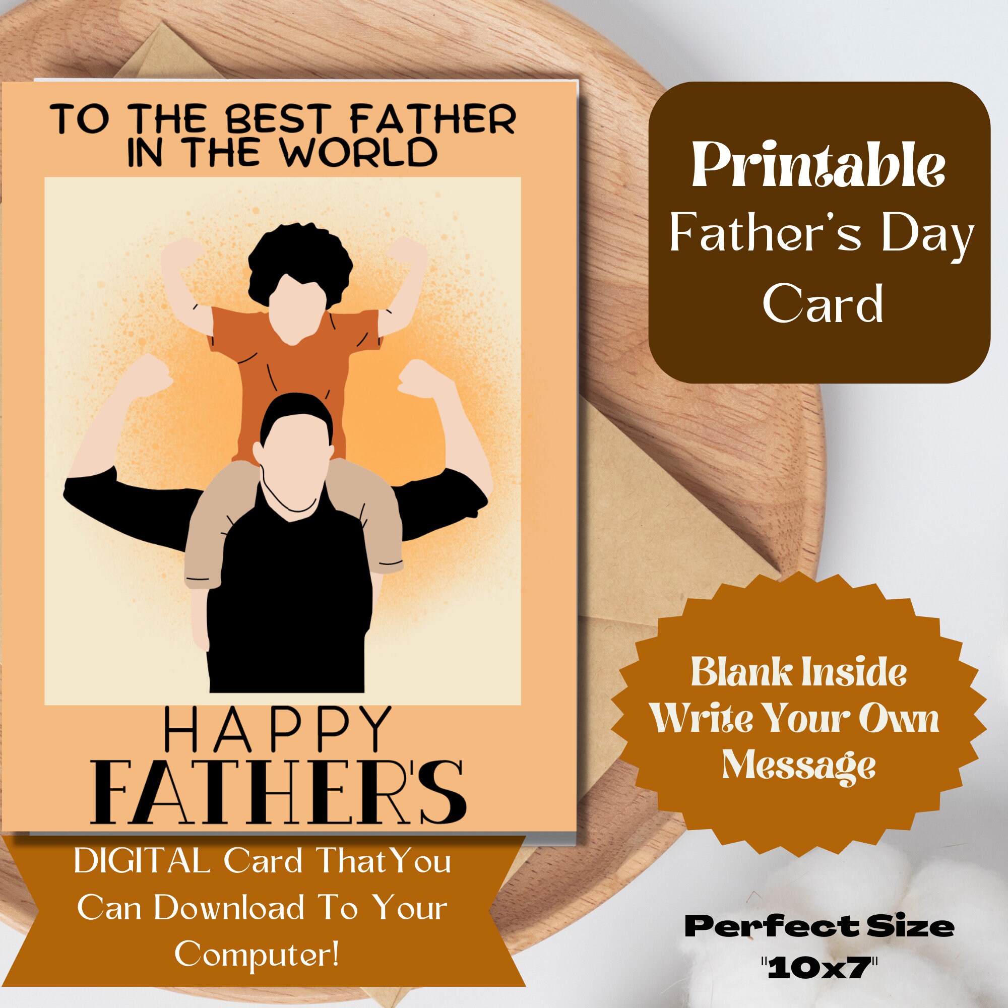 Father & Son Fathers Day Card, Printable, Fathers Day Greeting Card ...