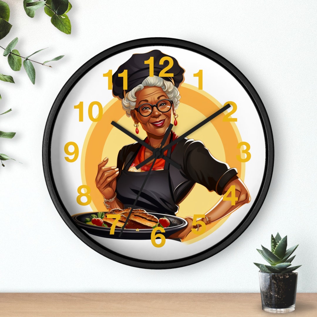 Retro Chef Wall Clock, Gorgeous Vintage Women Chef Wall Clock, Vintage ...