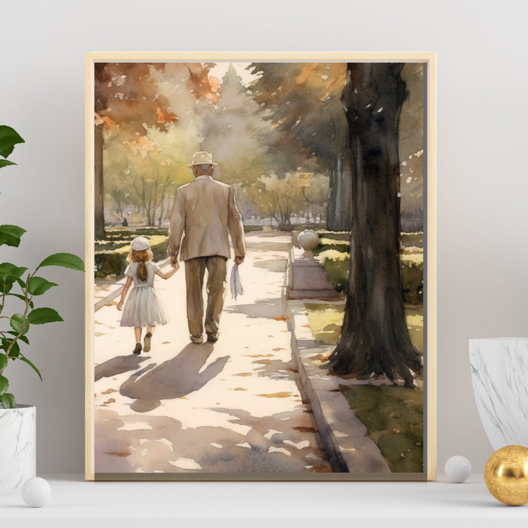 Father's Day Grandpa & Grandchild, Printable Father's Day Wall Art ...