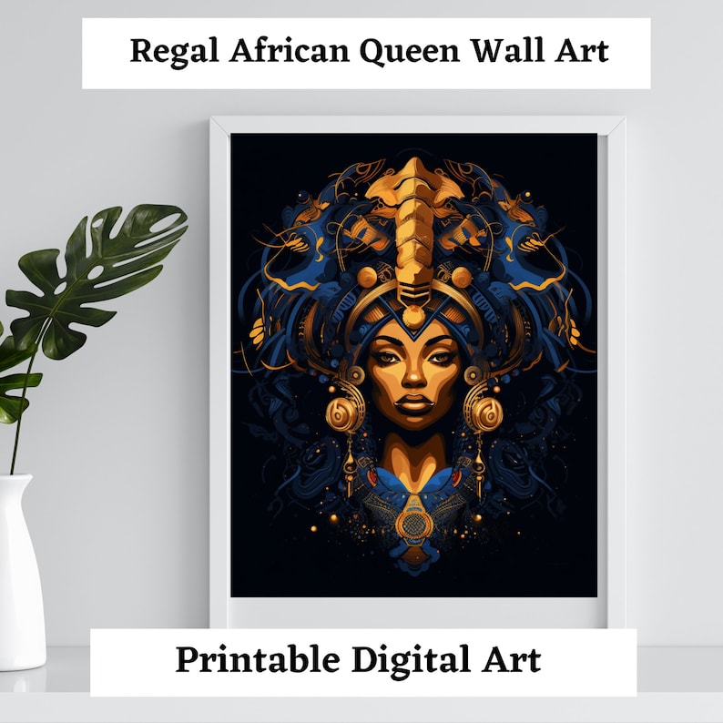 Regal African Queen Art Print: Vibrant Home Decor (digital Download) - Etsy