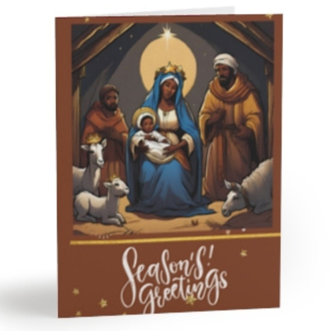 Printable Christmas Nativity Greeting Card Gorgeous Christian - Etsy